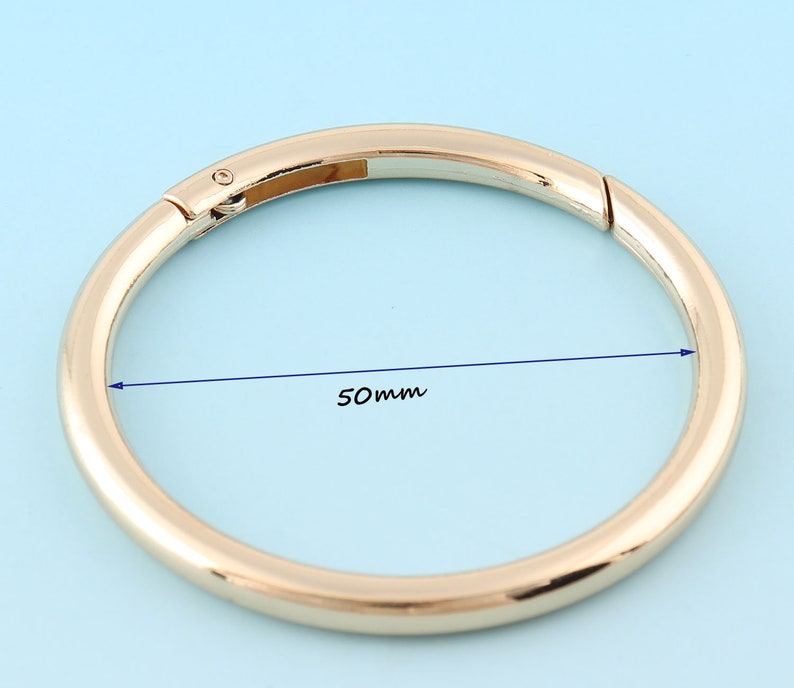 Light Gold O Ring Spring Hook 2 " Push Gate Snap Hook Large Key Chain ...