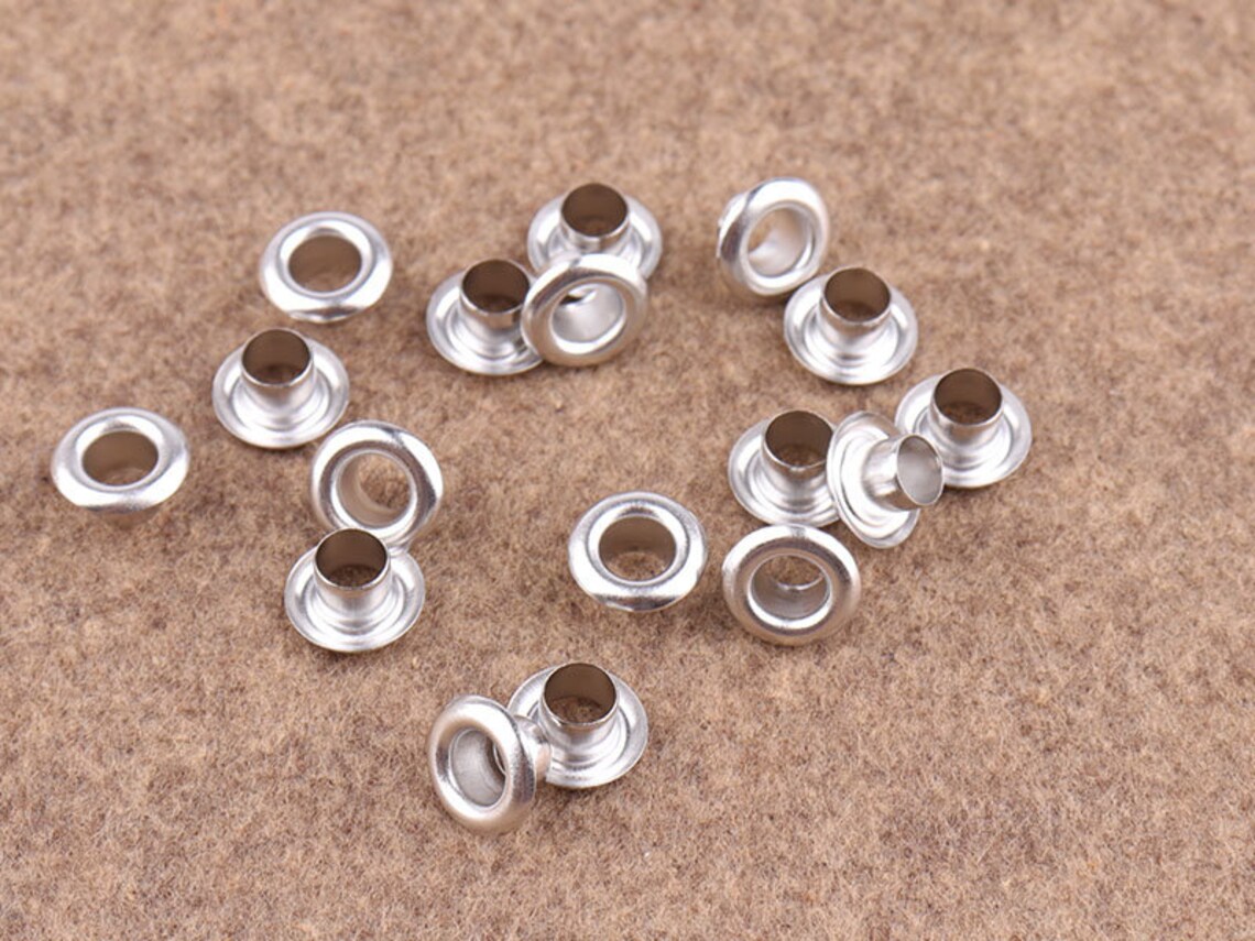 Mini Silver Eyelet Grommets 100pcs 7mm/9mm Round Grommet | Etsy