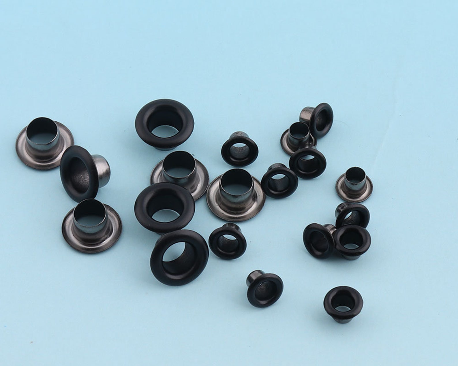 100pcs 6mm/9mm Mini Black Eyelets Round Grommet Eyelets for - Etsy