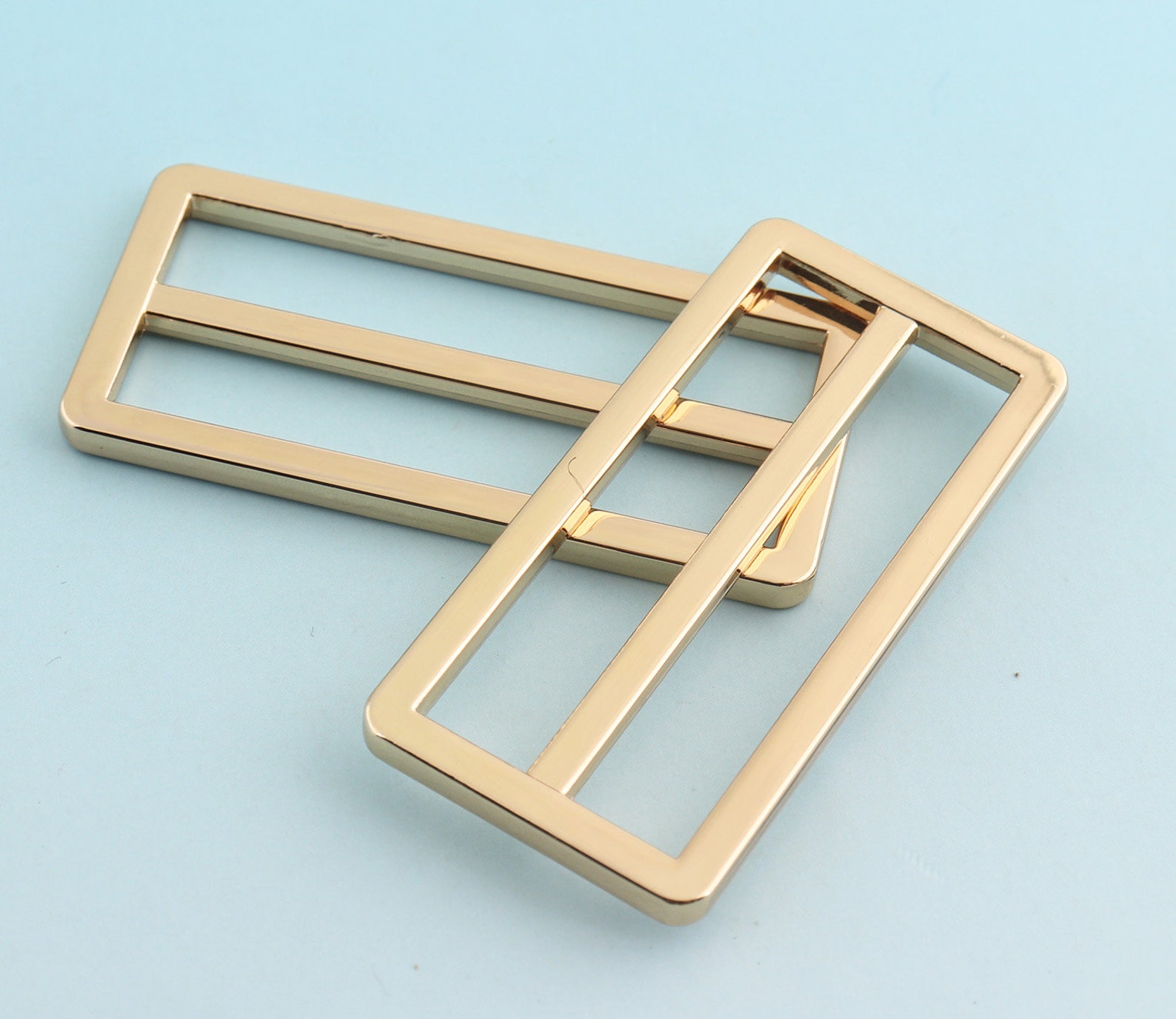Zinc Alloy Adjuster Buckle 6pcs 2" Light Gold Release Belt Buckle Tri ...
