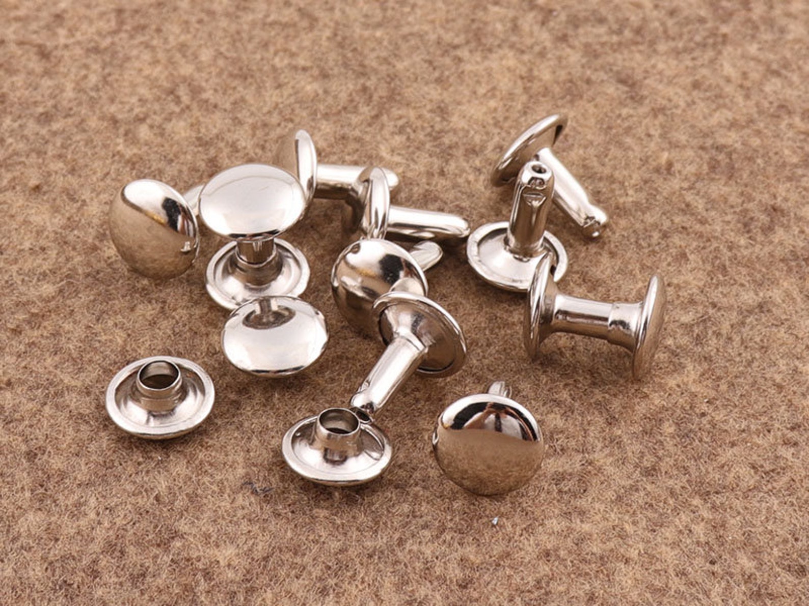 Remaches de plata 9 11mm botón de metal remaches de doble - Etsy España