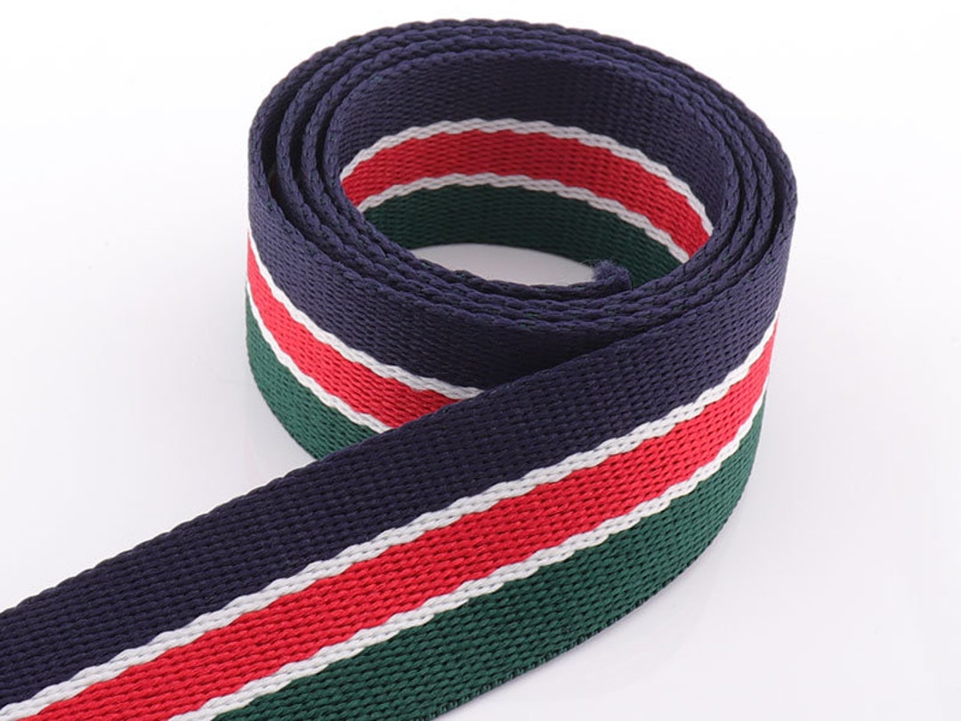 Cotton Webbing 1 1/4"(32mm) Colored Stripes Heavy Weight Canvas Webbing ...