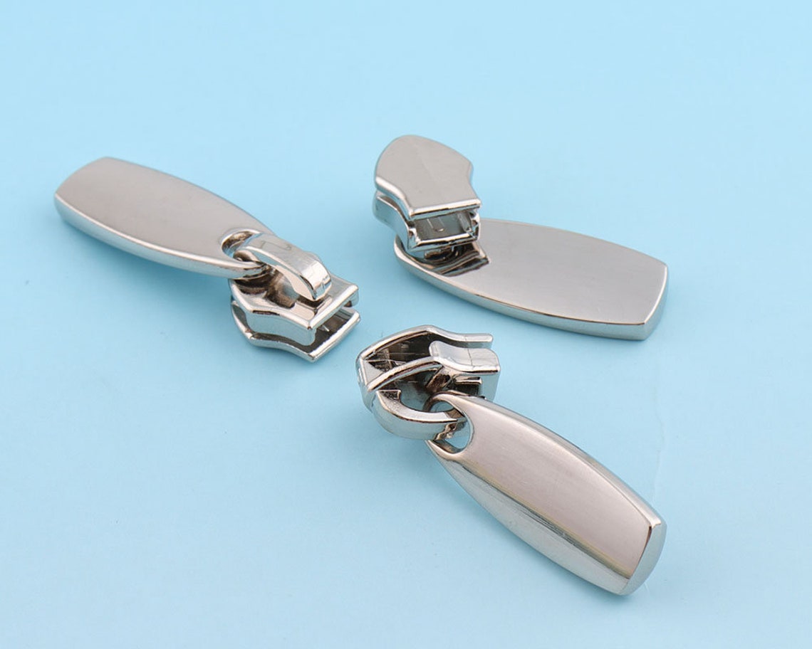 Size 5 Silver Zipper Puller or Pendant 10pcs Leather Zip - Etsy