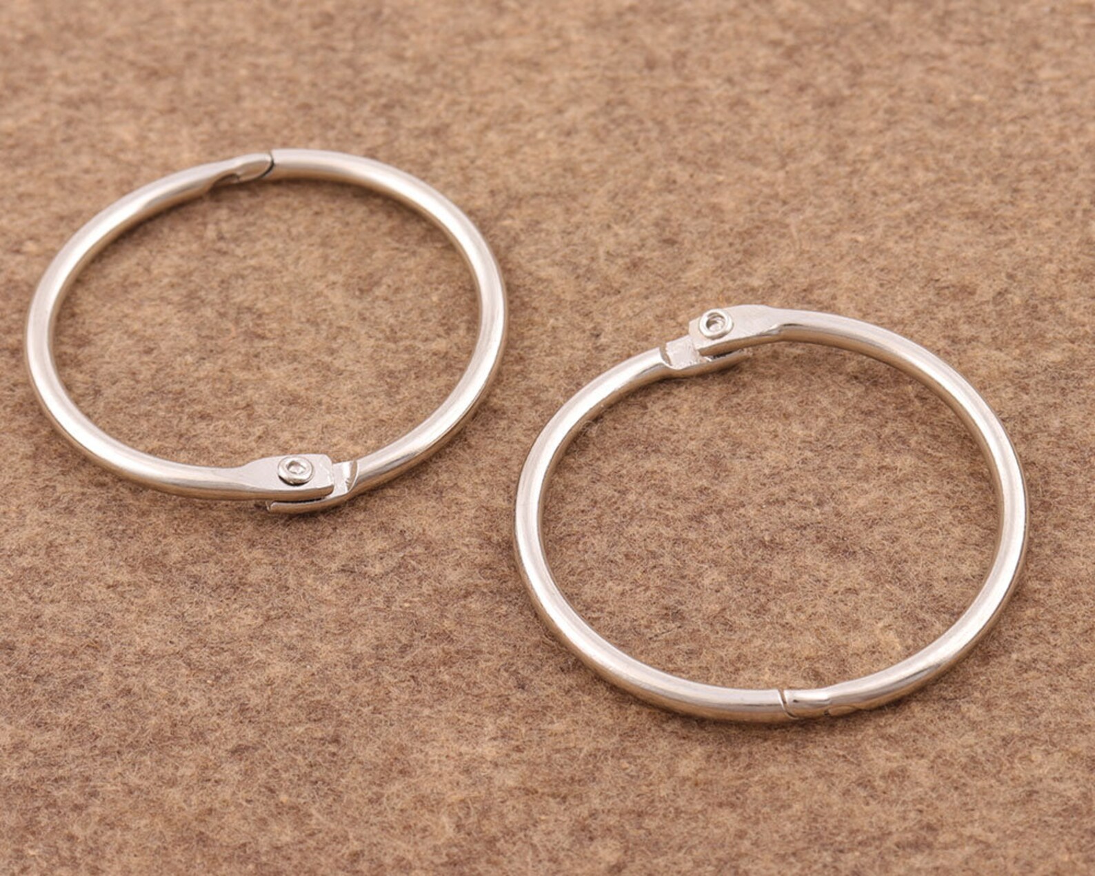 Silver O Ring Spring Hook Push Gate DIY KEYCHAIN Snap Hook 40mm Metal ...