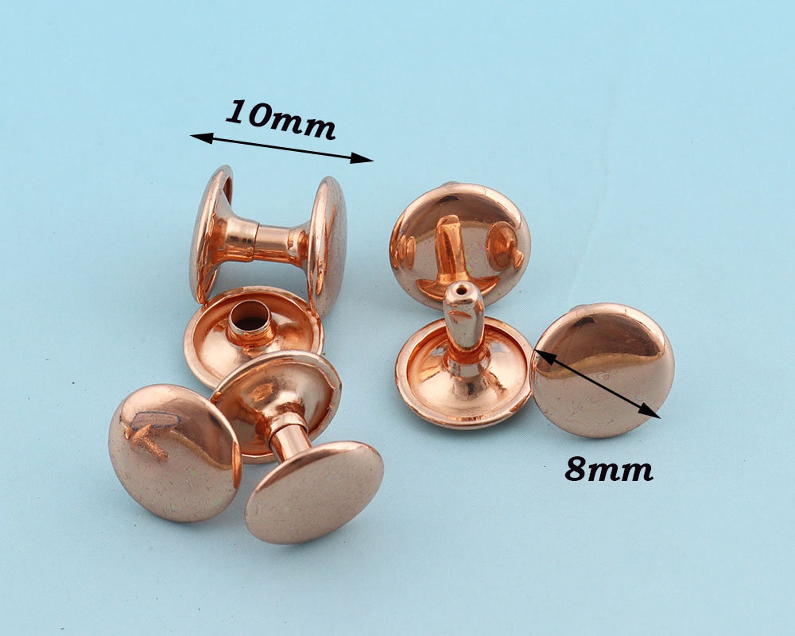 Rose Gold Double Caped Rivets 108mm Rivets Metal Button - Etsy