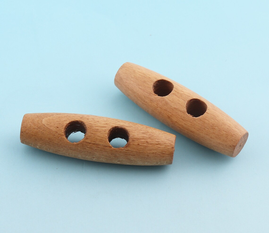 Wooden Toggle Buttons 15pcs 50mm Toggle Buttons With TWO Holes - Etsy