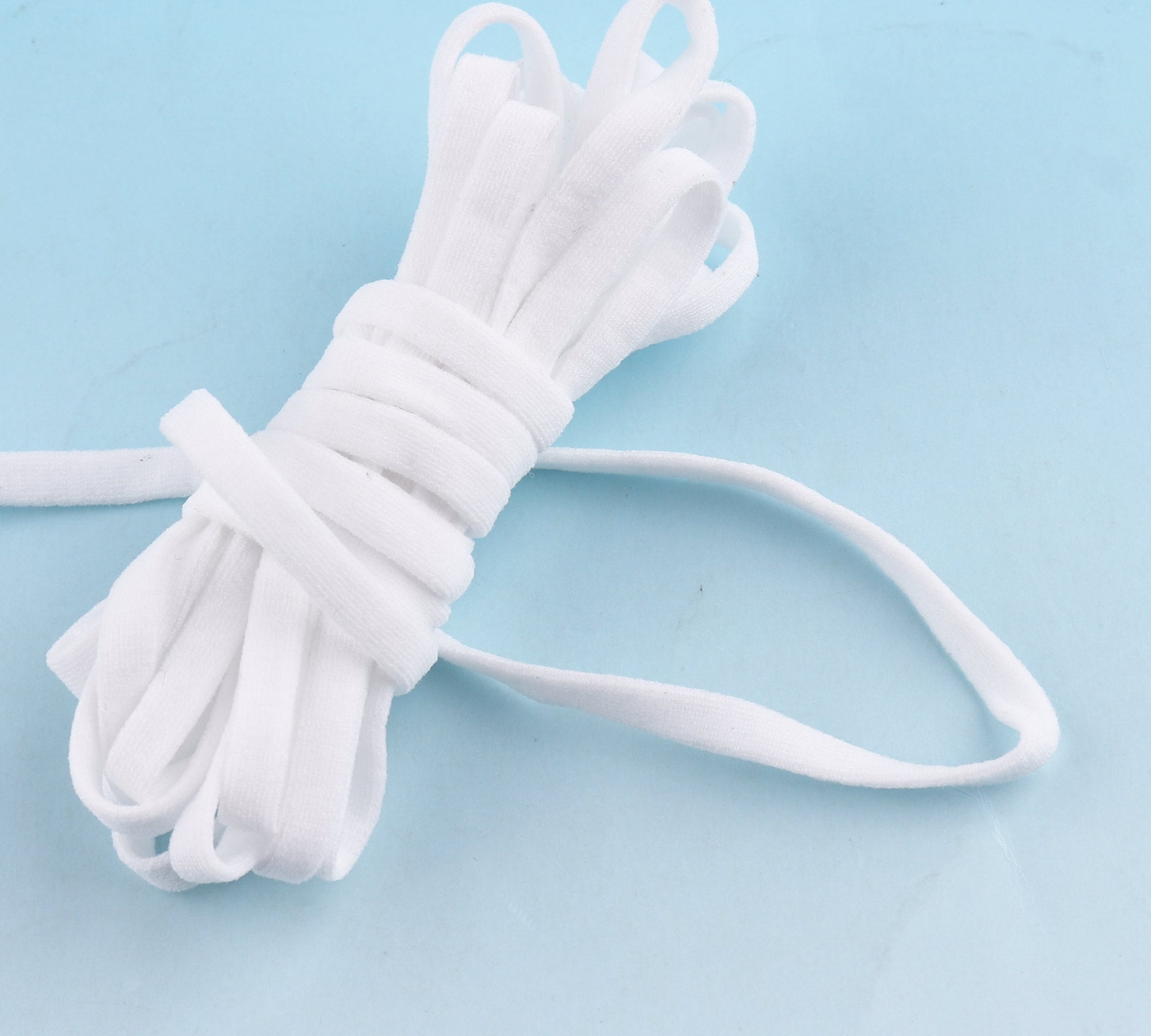 100yards Soft Elastic Cord for sewing 4mm/5mm Flat White | Etsy