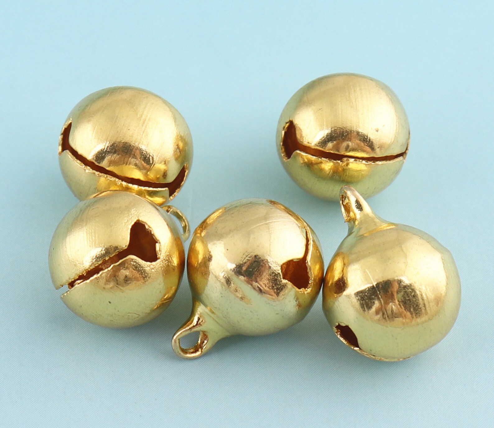 Gold Jingle Bells Blocks 50pcs 12mm Christmas Bells Small Bells Wedding ...