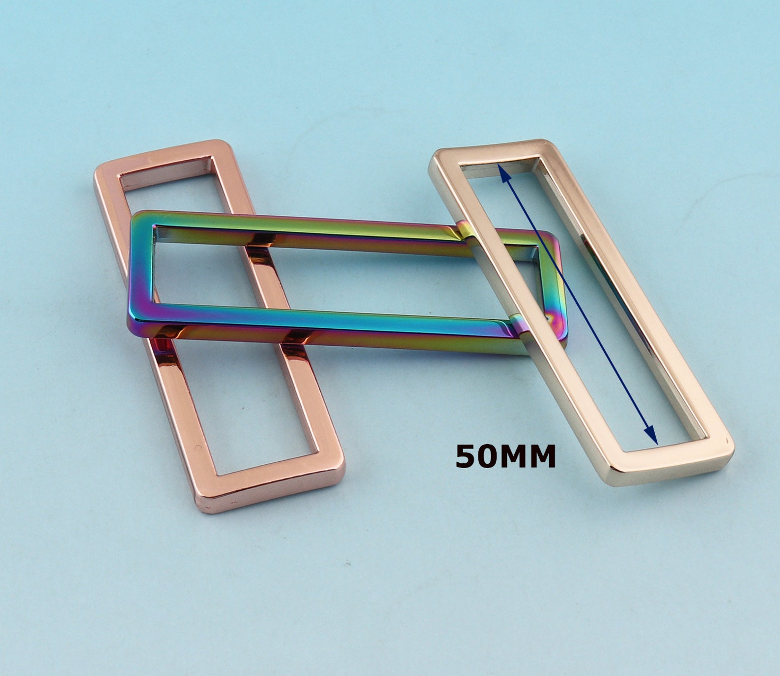 Rainbow Rectangular Rings 8pcs 250mm Metal/zinc Alloy | Etsy