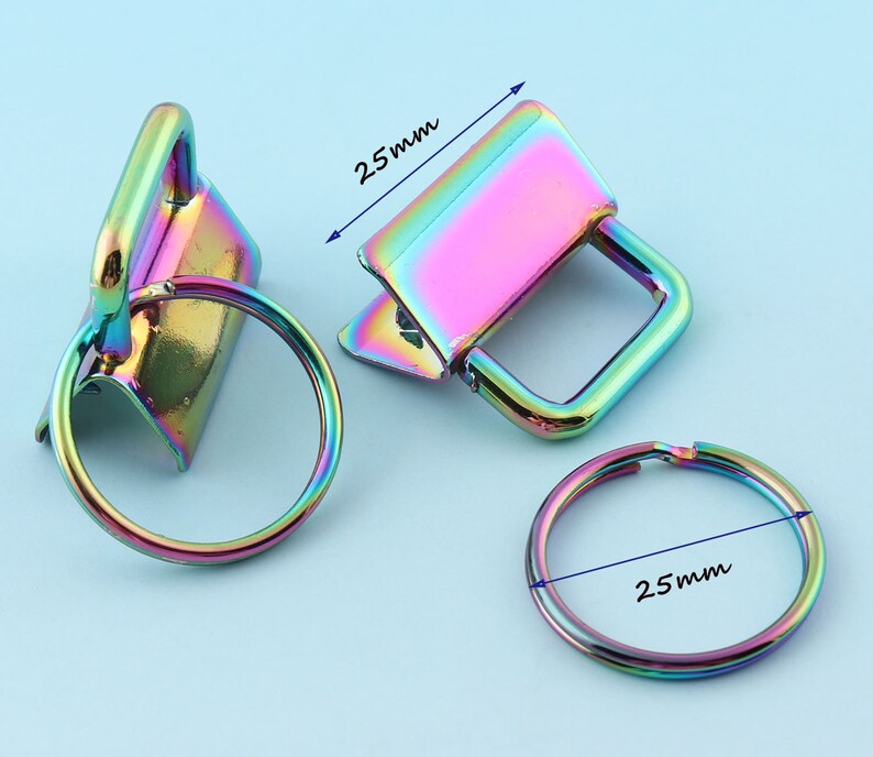 Rainbow Key Fobs Hardware 10pcs 25MM Key Ring Key Chains Key - Etsy