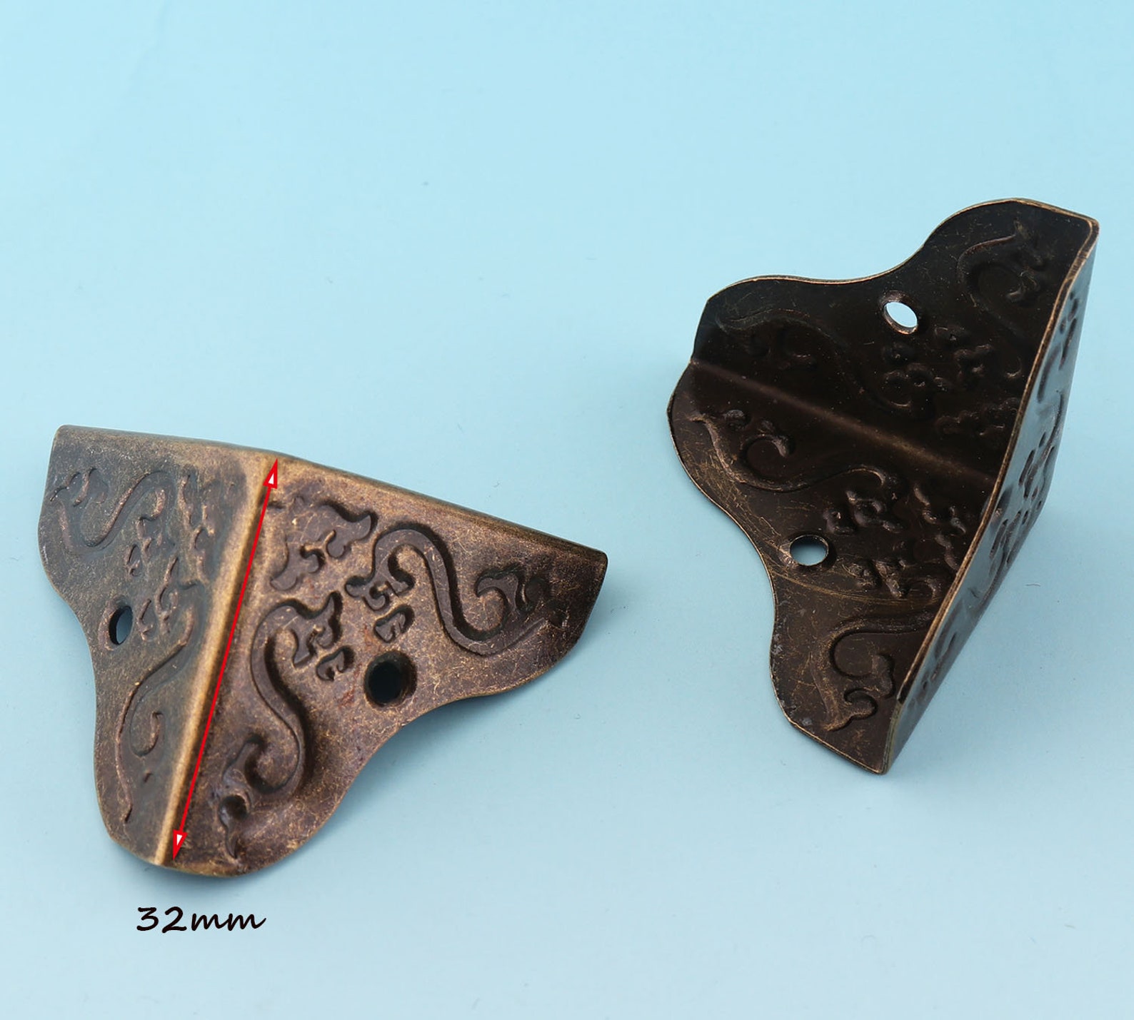 Antique Bronze Embossed Corners 8pcs Decorative Leg Corner 1 | Etsy