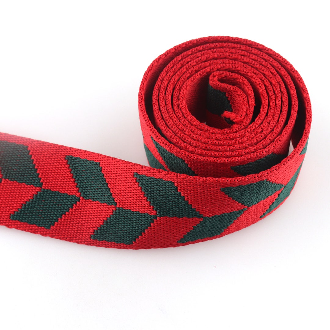 Red Cotton Webbing 38mm(1.5") Stripe Webbing Handles Fabric Handbag ...