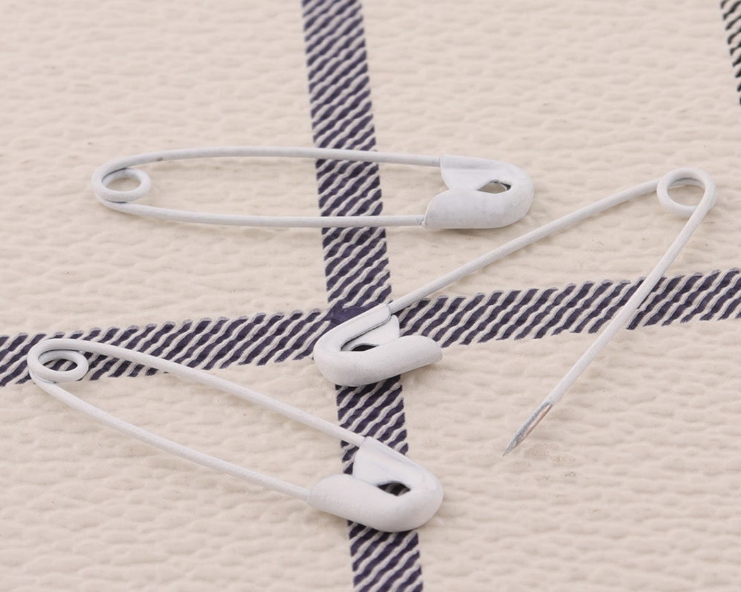 White Safety Pins 100pcs 27*7mm Large Kilt Shawl Pins Pins Hang Tags ...