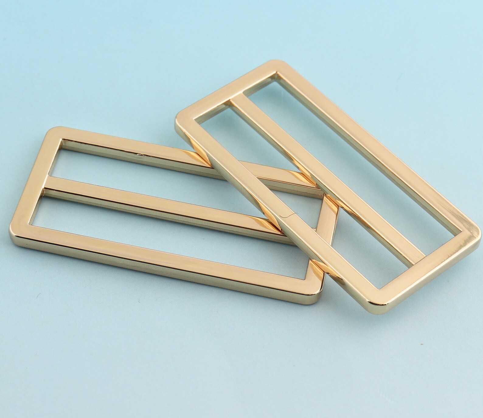 Zinc Alloy Adjuster Buckle 6pcs 2" Light Gold Release Belt Buckle Tri ...