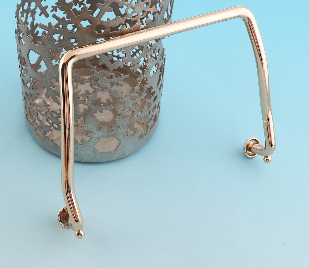 2pcs 5 * 4 Inch Light Gold Bag Handle Carry Ring Hexagonal Rectangle ...