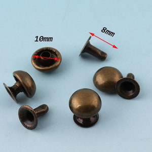 Antique Bronze Double Caped Rivets 100sets 10*8mm Mini Rivets Metal ...