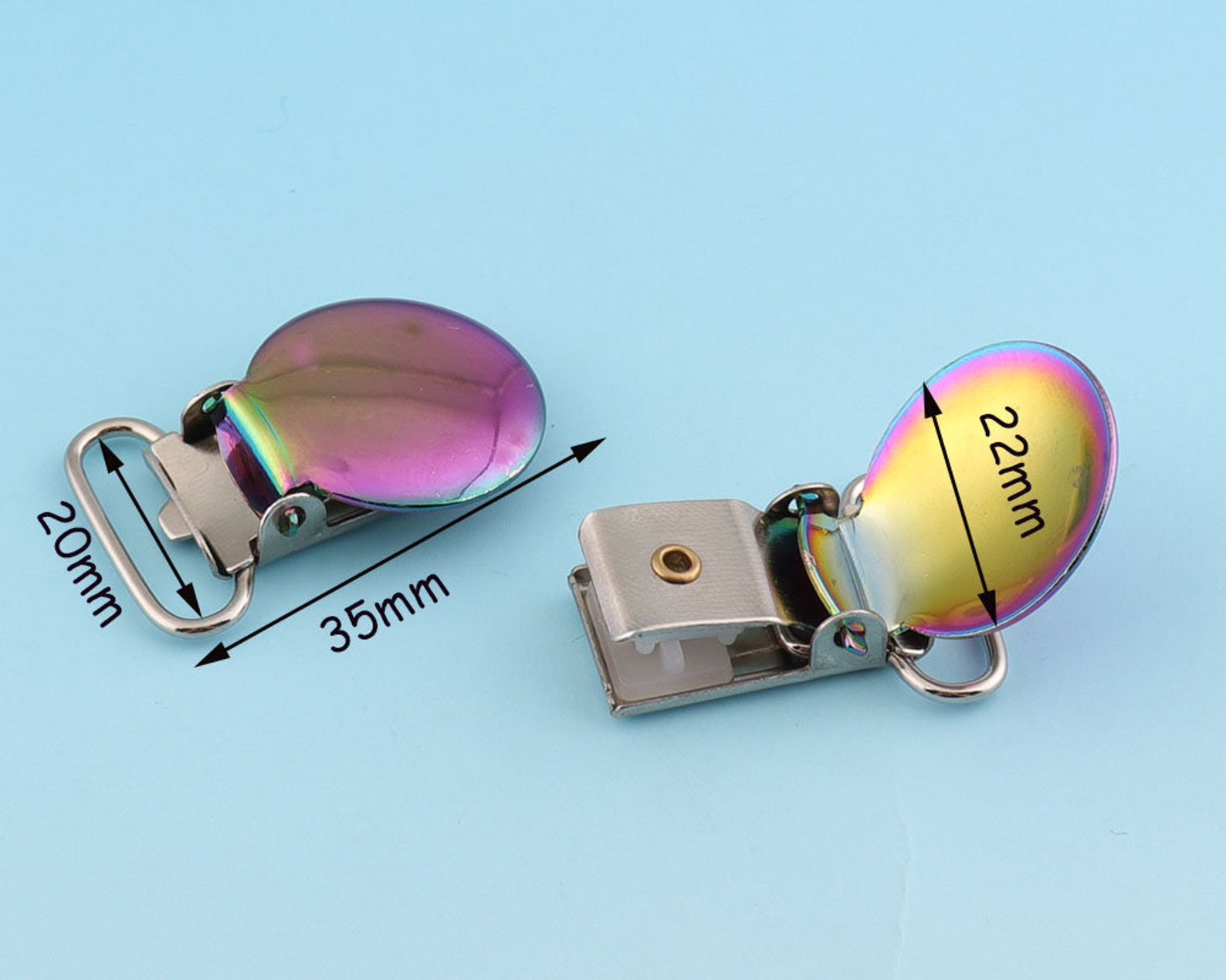 Rainbow Suspender Clips 1 1/4 Metal Suspender Clips - Etsy