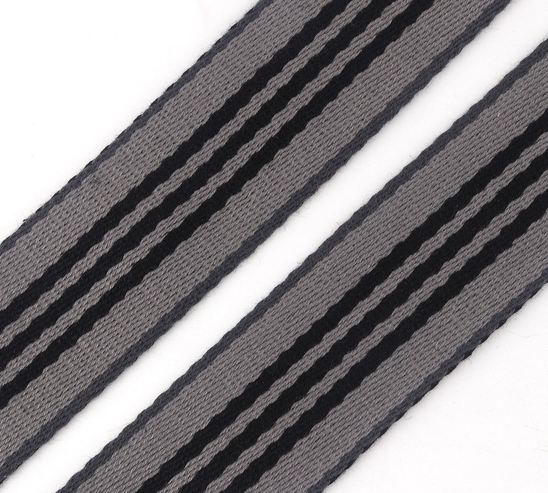 Cotton Webbing 38mm Gray Stripe Fabric Webbing Belt Strap Handbag Strap ...