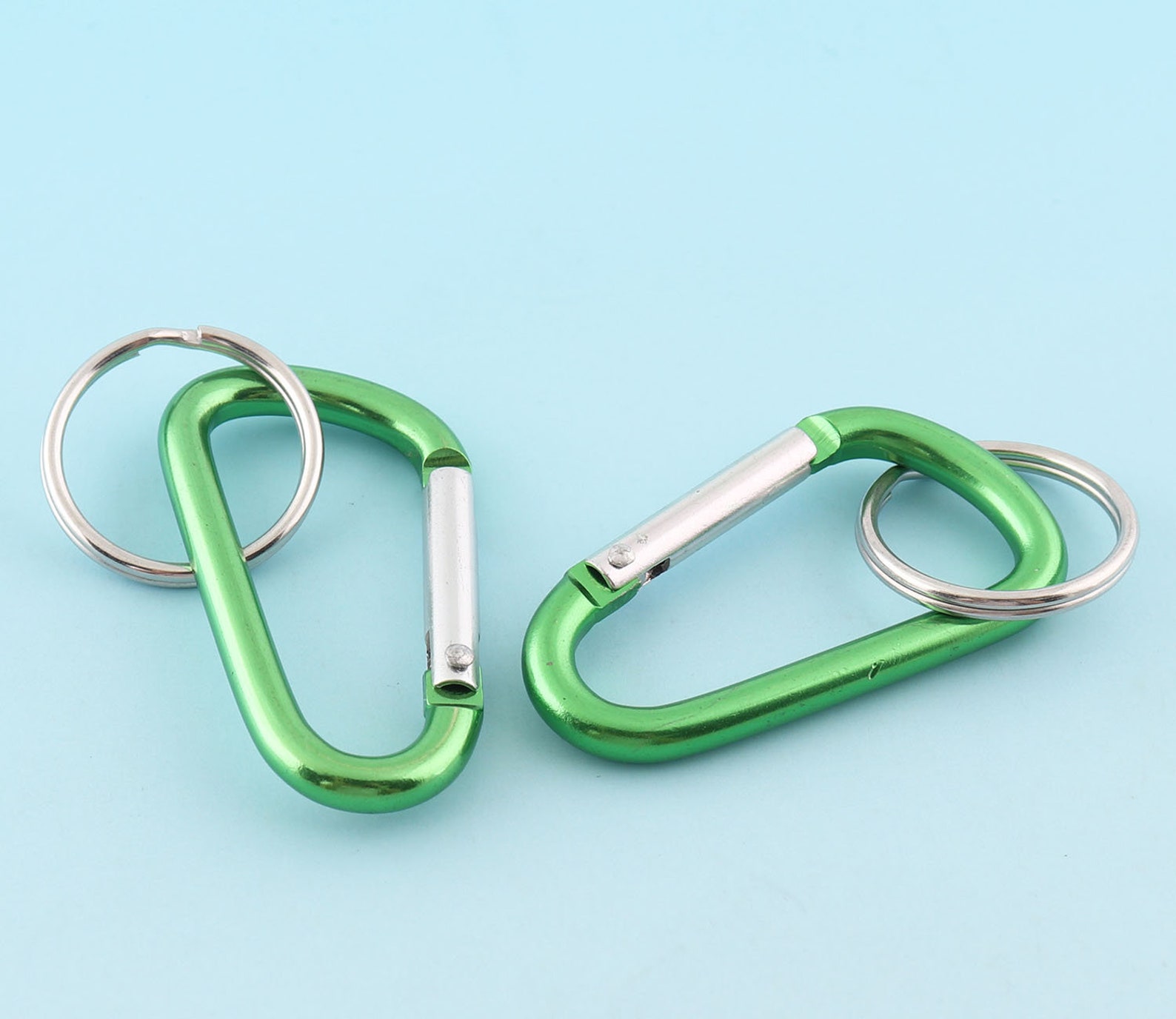 4825mm Green Carabiner With Split Rings Metal Carabiner | Etsy