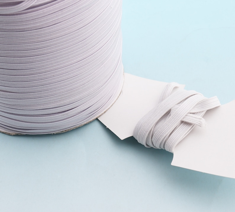 Flat Elastic Cord 3-7mm Trim Elastic Cord Spool White Elastic - Etsy