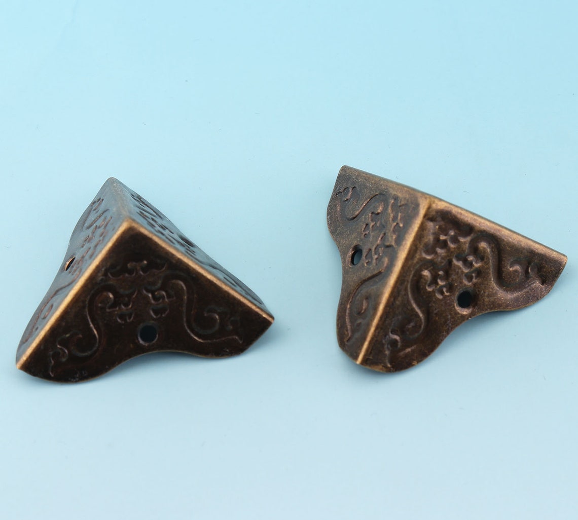 Antique Bronze Embossed Corners 8pcs Decorative Leg Corner 1 | Etsy