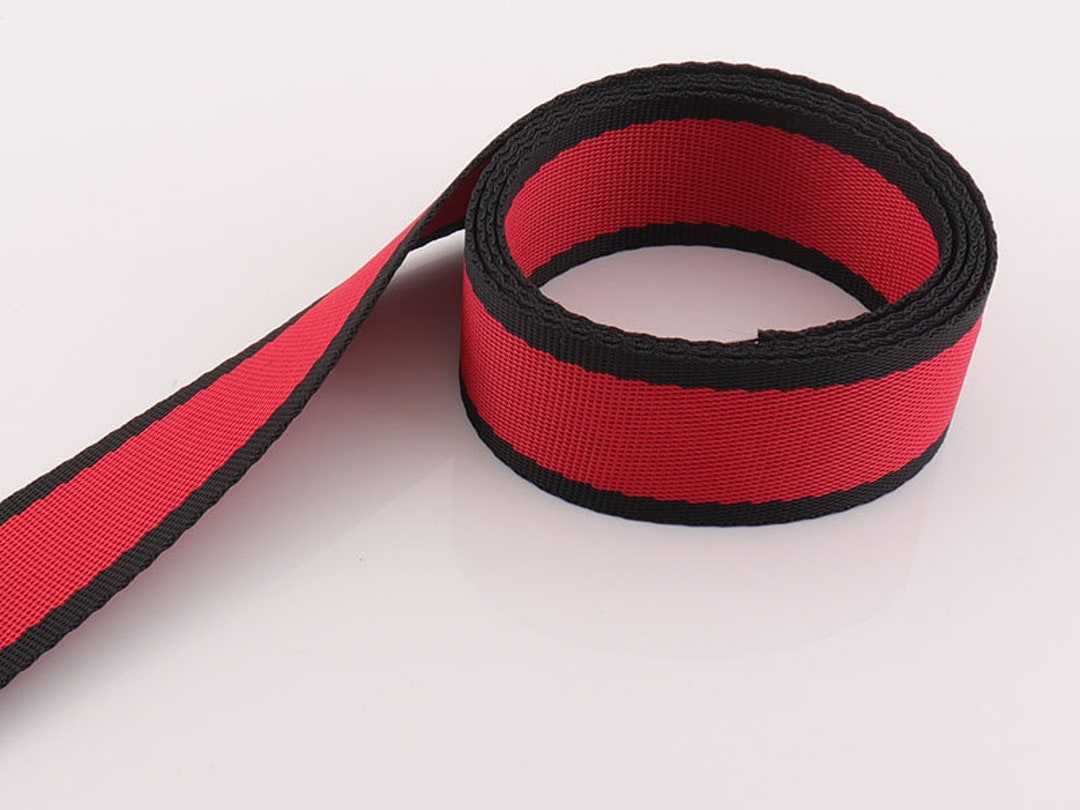 Red Webbing 25mm Canvas Webbing Stripes Straps Webbing Key Fobs Strap ...
