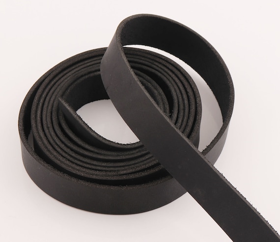 Leather Strap 3/4 Black Leather Strip Genuine Leather | Etsy