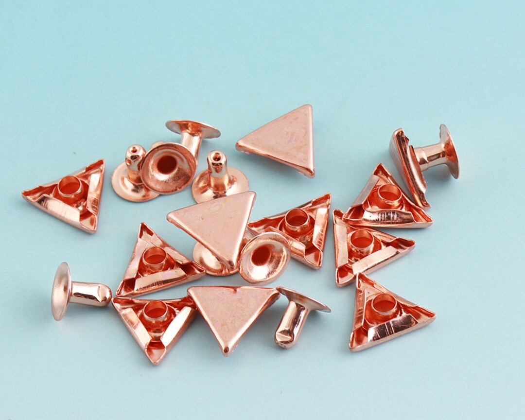 Tri Rivets 50pcs 12*8mm Rose Gold Rivets Metal Button Double Head ...
