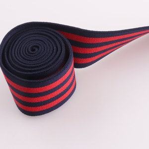 Red Elastic Webbing 38mm Paddy Webbing Dark Blue Stripes Webbing Straps ...