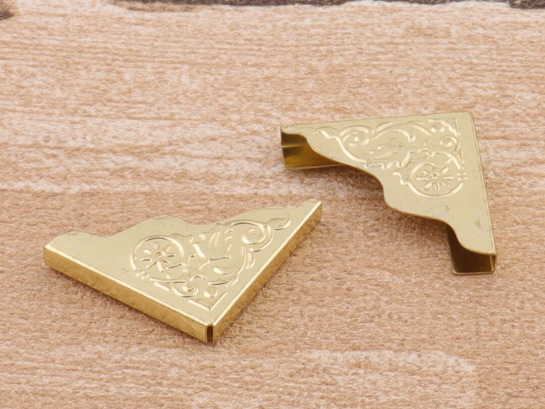 Golden Corners -20pcs Decorative Bag Corner Protector embossed Metal ...