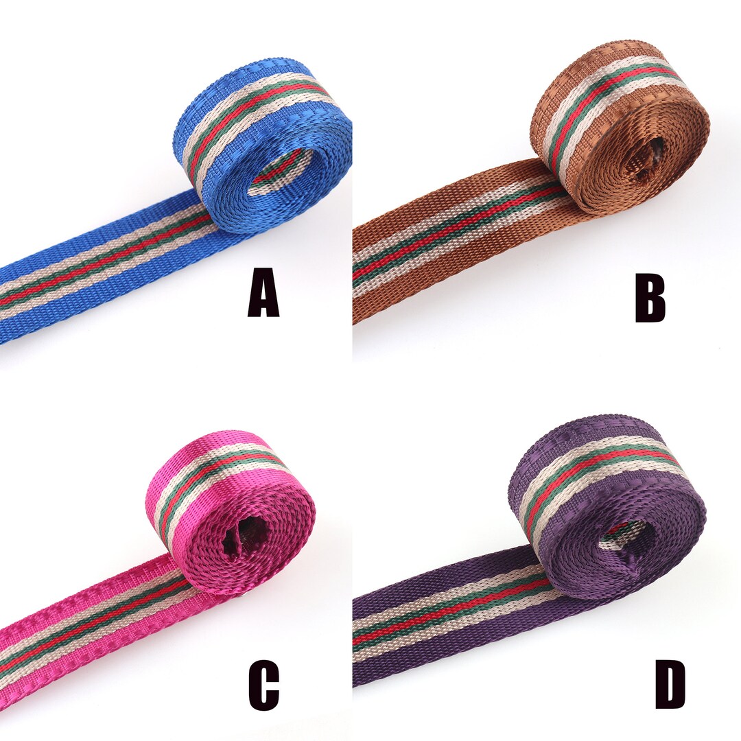 Milti Color Webbing 5 Yards*25mm Stripe Webbing Nylon Belt Strap ...