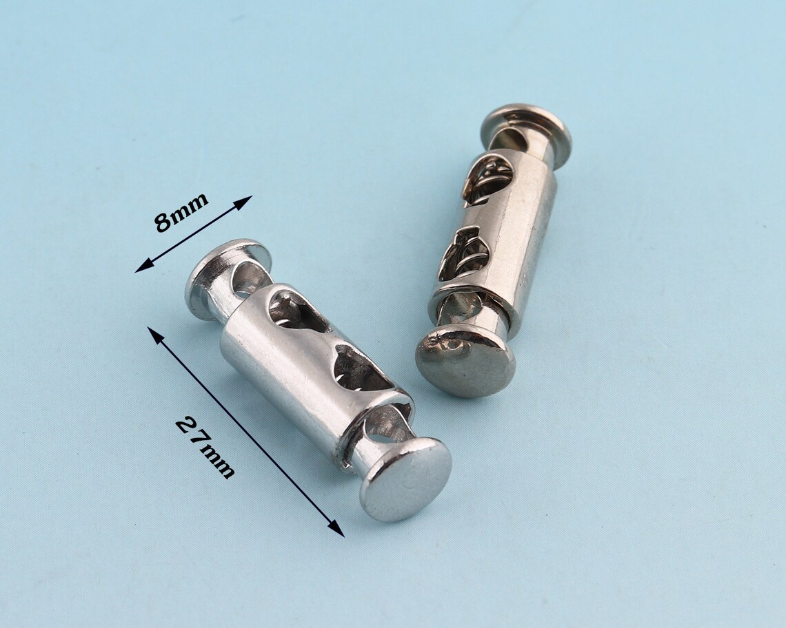 Silver Cord Locks 4pcs 7mm Metal Toggle Cord Stopper Cord - Etsy