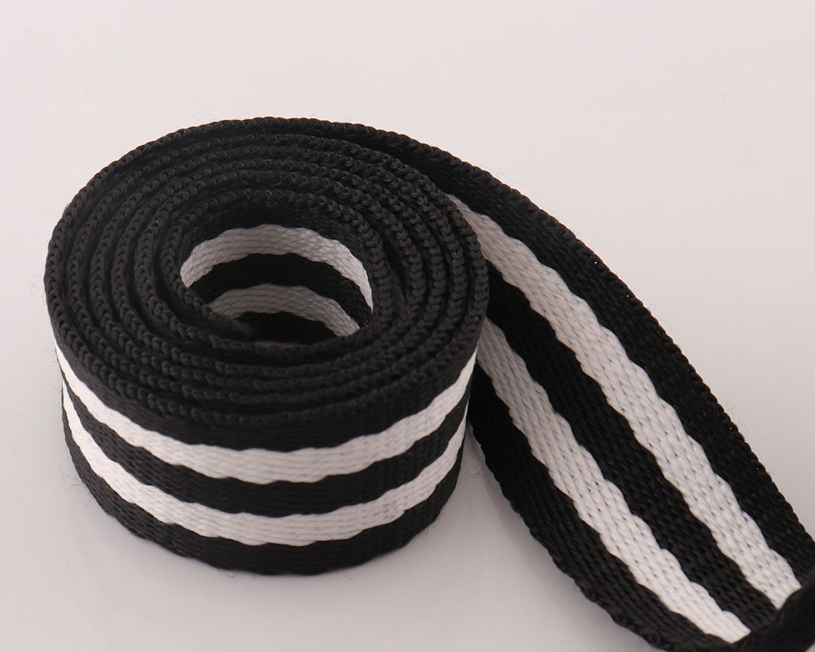 Black &white Webbing 5 Yards25mm Stripe Webbing Fabric Belt - Etsy