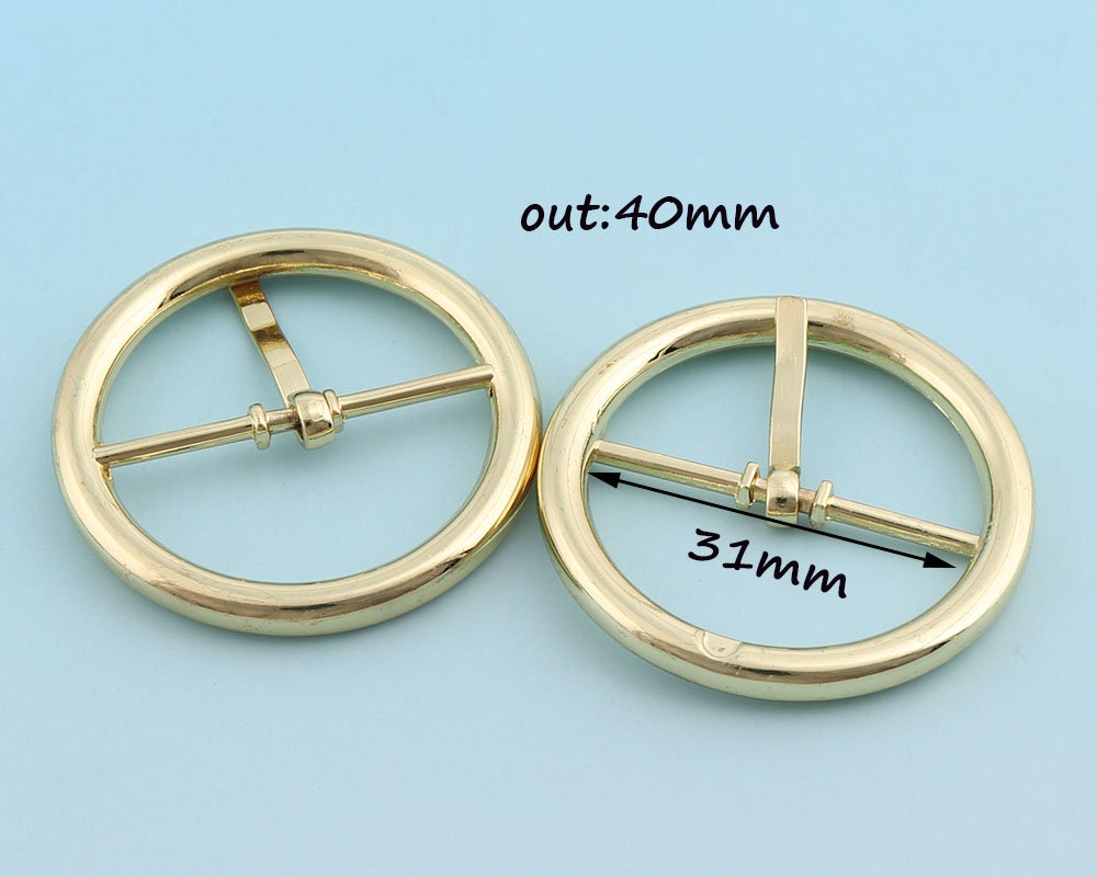 Light Gold Belt Buckle 6pcs*1 1/4" Metal Adjuster Buckle Tri Bar ...