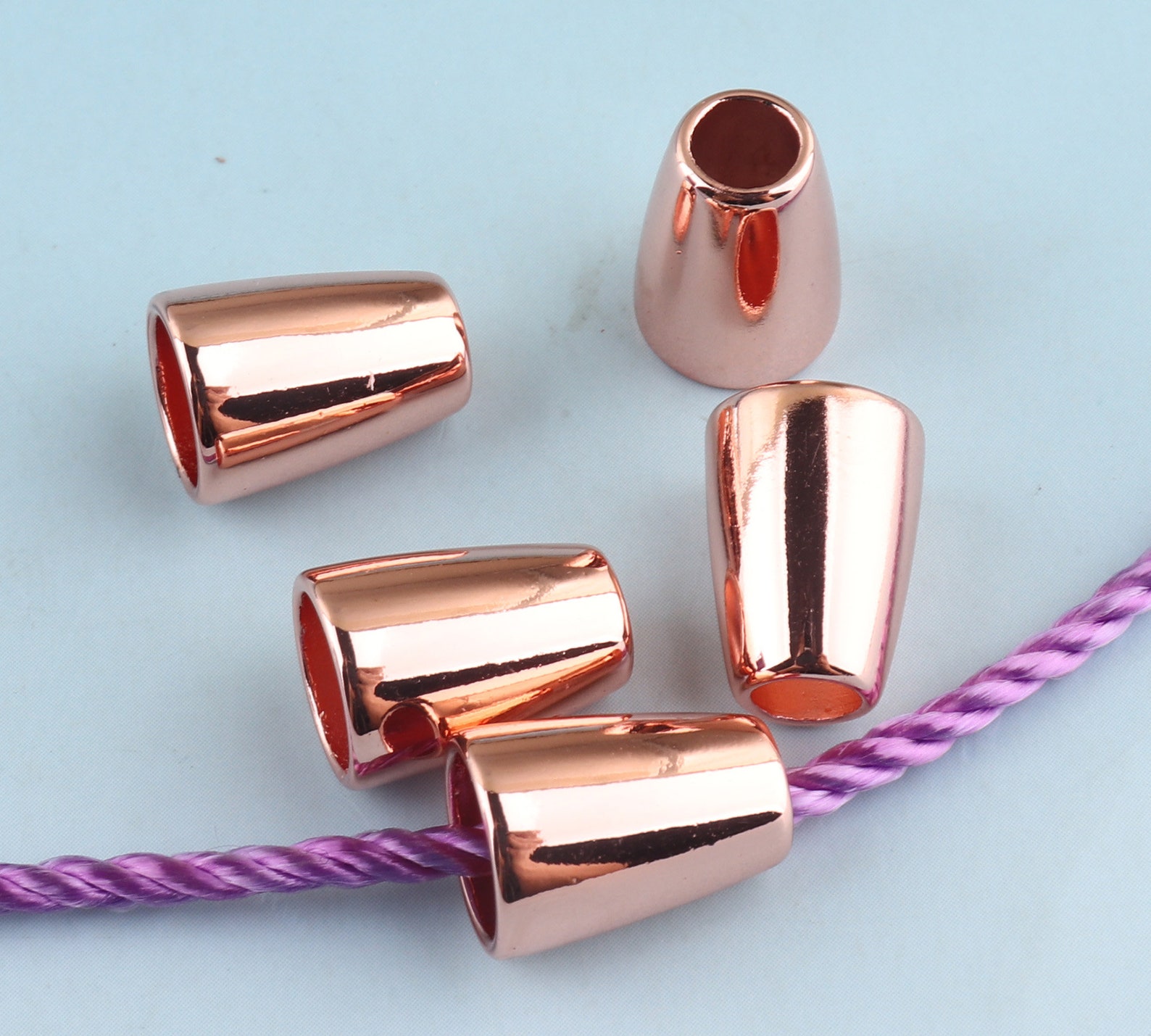 Rose Gold Toggle Cord 10 Pcs 5 Mm Metal Cord Lock Stopper Cord Toggle ...
