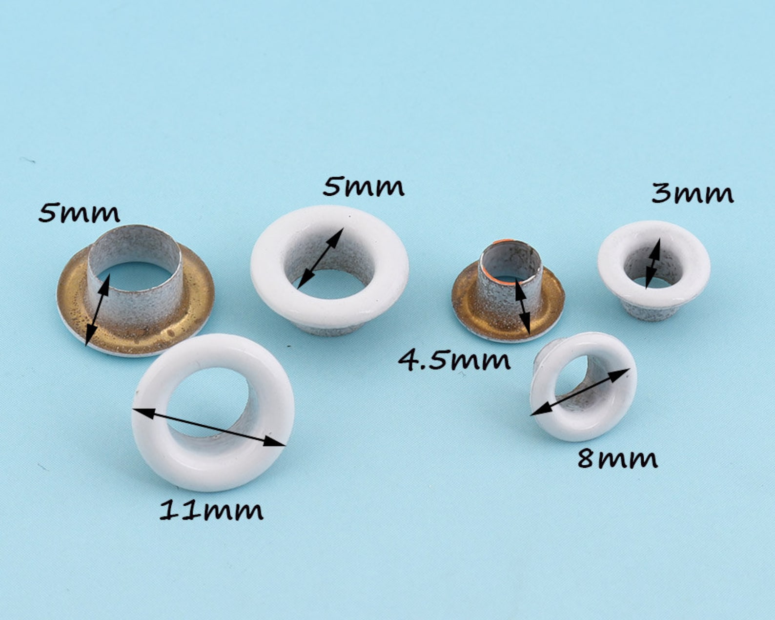 100pcs White Eyelets 8mm/11mm Round Grommet Eyelets Metal - Etsy
