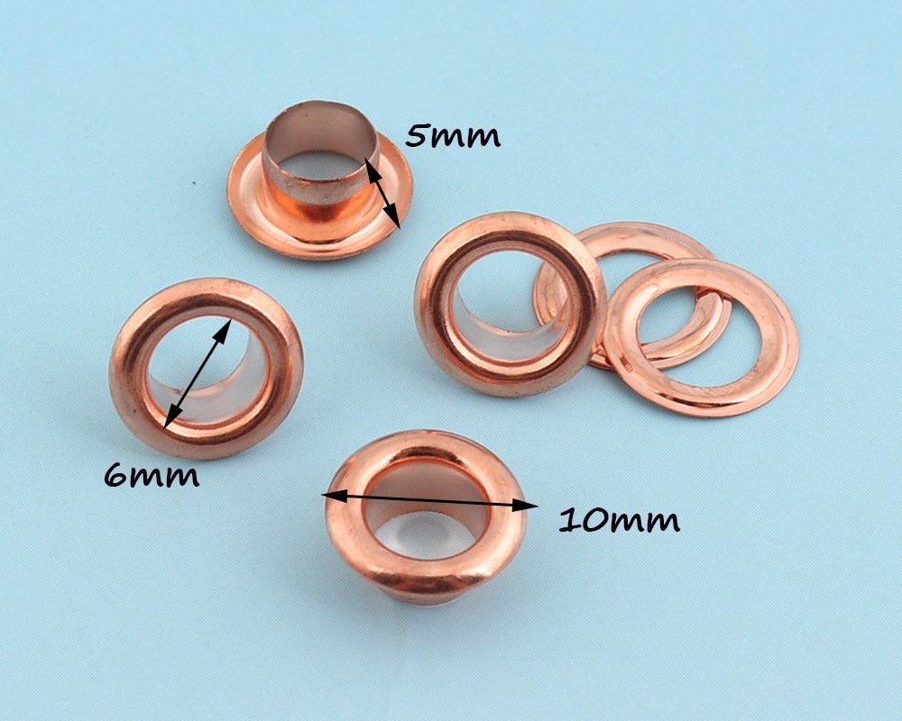 Rose Gold Eyelet With Washer 100pcs 10mm Round Grommet Eyeletss for ...