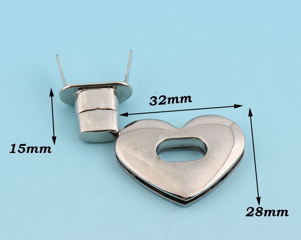 3028mm Silver Heart Shape Purse Lock Metal Bag Lock Latch | Etsy