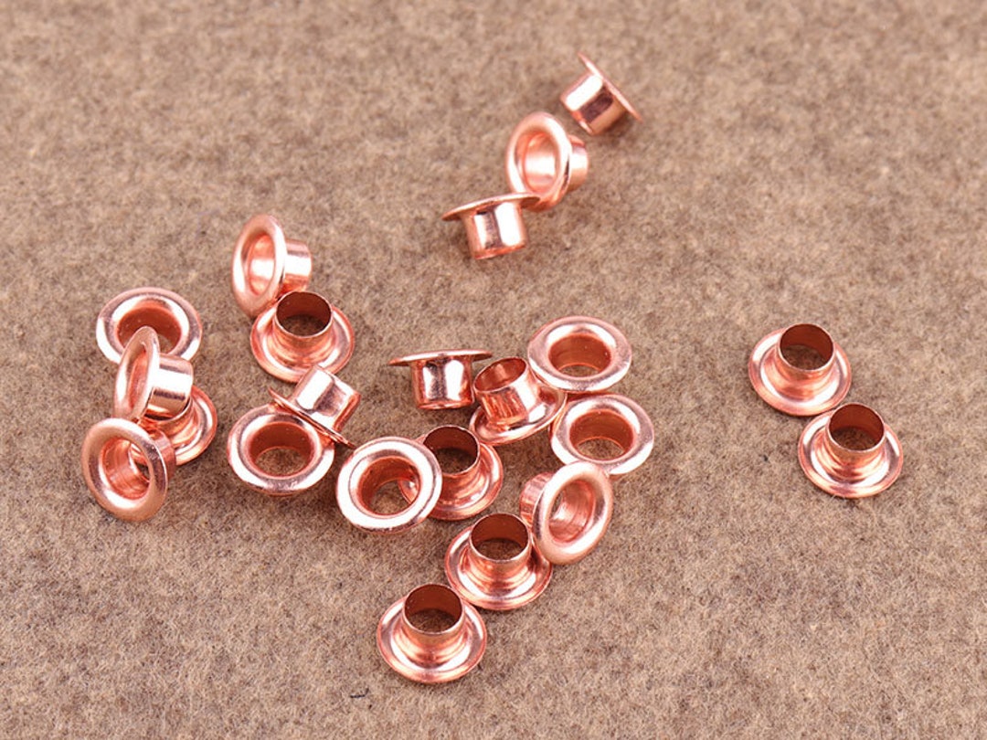 100pcs 9mm Rose Gold Eyelets Round Grommet Eyelets for Sewing Bead ...