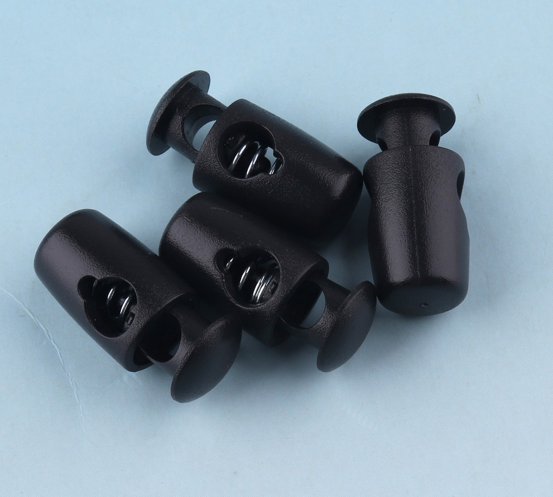 30-500pcs Mini Rope Cord Stopper 17mm Black Cord Locks for Elastic Cord ...