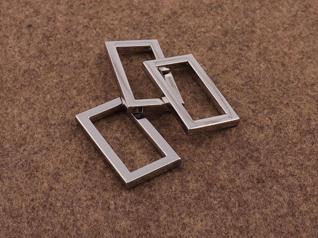 6pcs 1"(25mm) Mini Silver Rectangle Rings Metal Rectangle Ring Belt Buckle Purse Webbing Strap ...