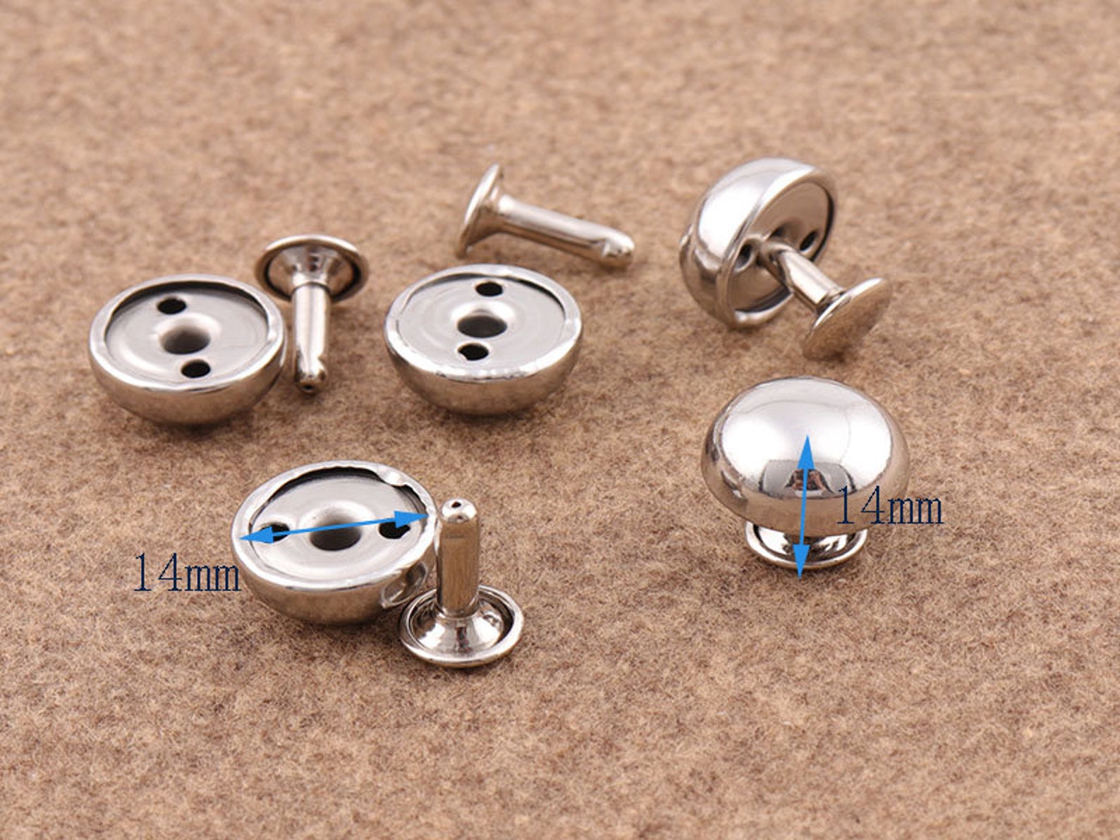 20sets 14mm Silver Rivets Metal Button Double Capped Rivets | Etsy