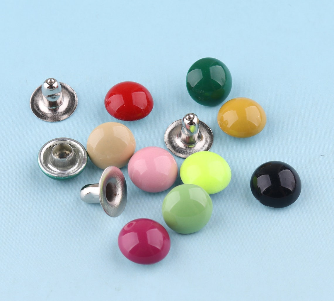 Rainbow Rivets 5mm Double Caped Rivets With Tools Mix Color Button ...