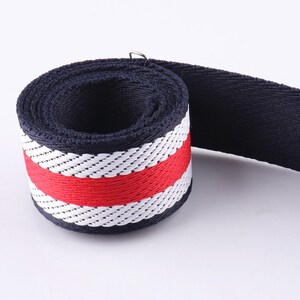 Red Striped Webbing 1-5 Yards 38 Mm Dark Blue Webbing Strap Leash ...