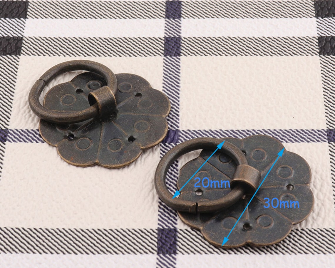 Bronze Ring Pull Dresser-4pcs30mm-box Pull Pull Flower - Etsy