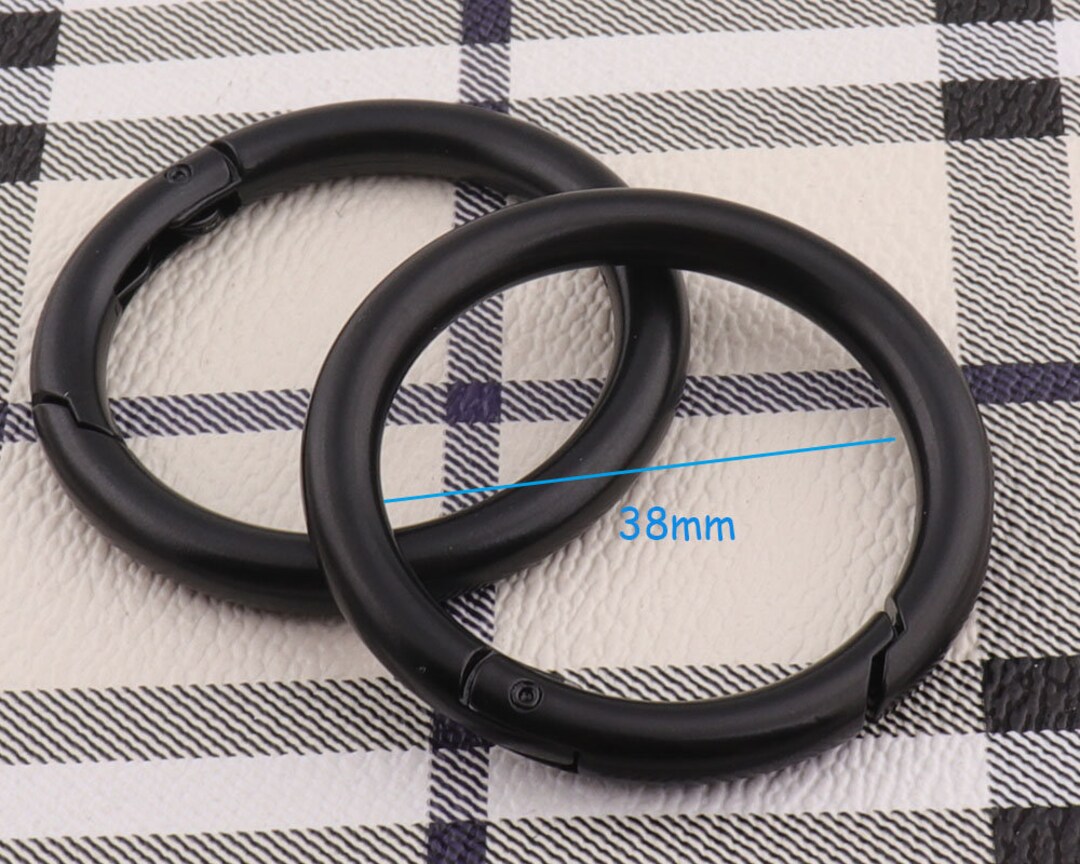 Metal Spring Hook Push Gate Snap Hook 1 1/2" Black Clasp With Stamp ...