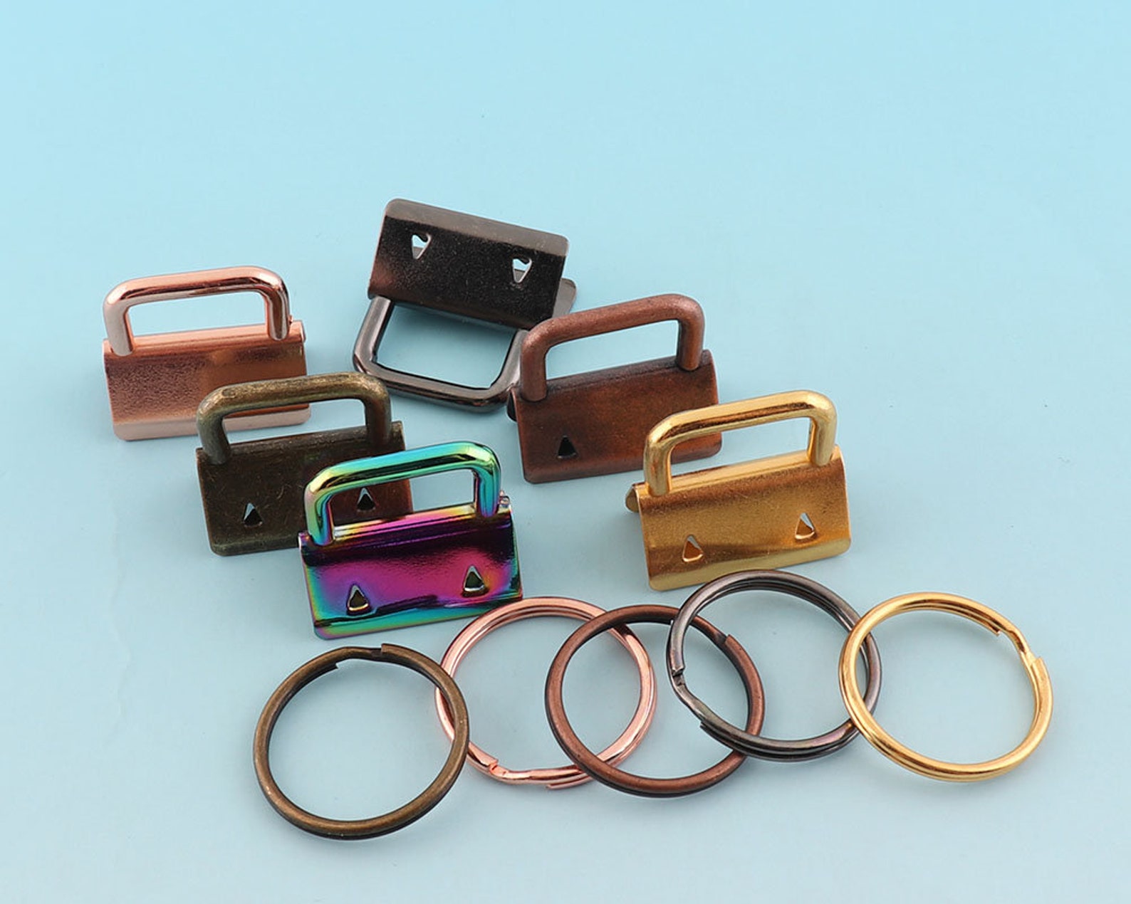 Key Fobs Hardware 50pcs 1 Rose Gold/gold Key Ring Key - Etsy