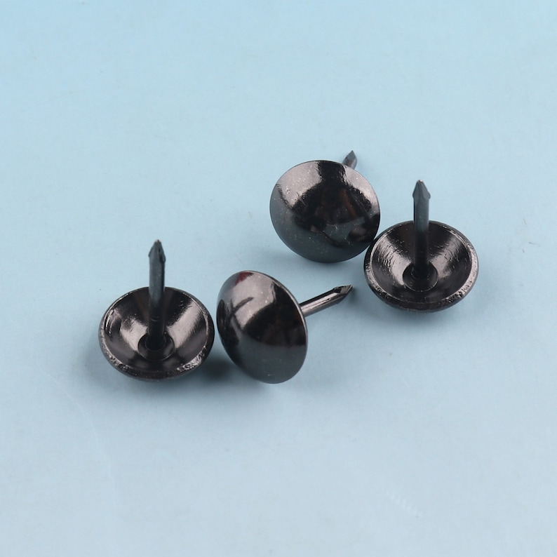 50sets 10mm Upholstery Tacks Nail Black Round Tacks Metal Button Metal ...