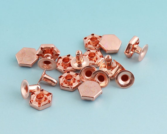 Rectangle Cap Rivets 50pcs 108mm Rose Gold Rivets Metal - Etsy