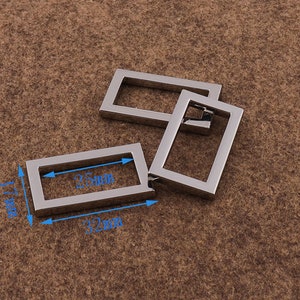 6pcs 1"(25mm) Mini Silver Rectangle Rings Metal Rectangle Ring Belt ...